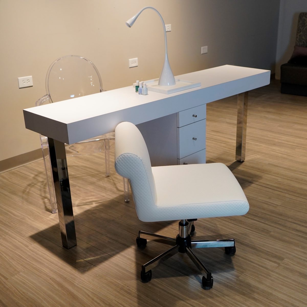 Scroll Manicure Technician Task Stool - Michele Pelafas