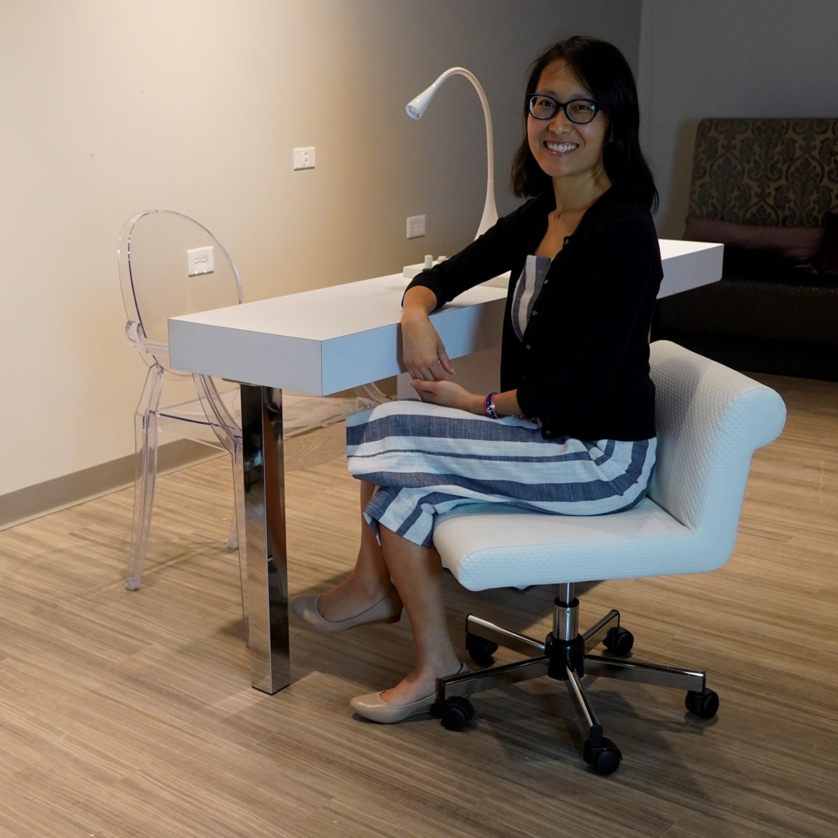 Scroll Manicure Technician Task Stool | Michele Pelafas