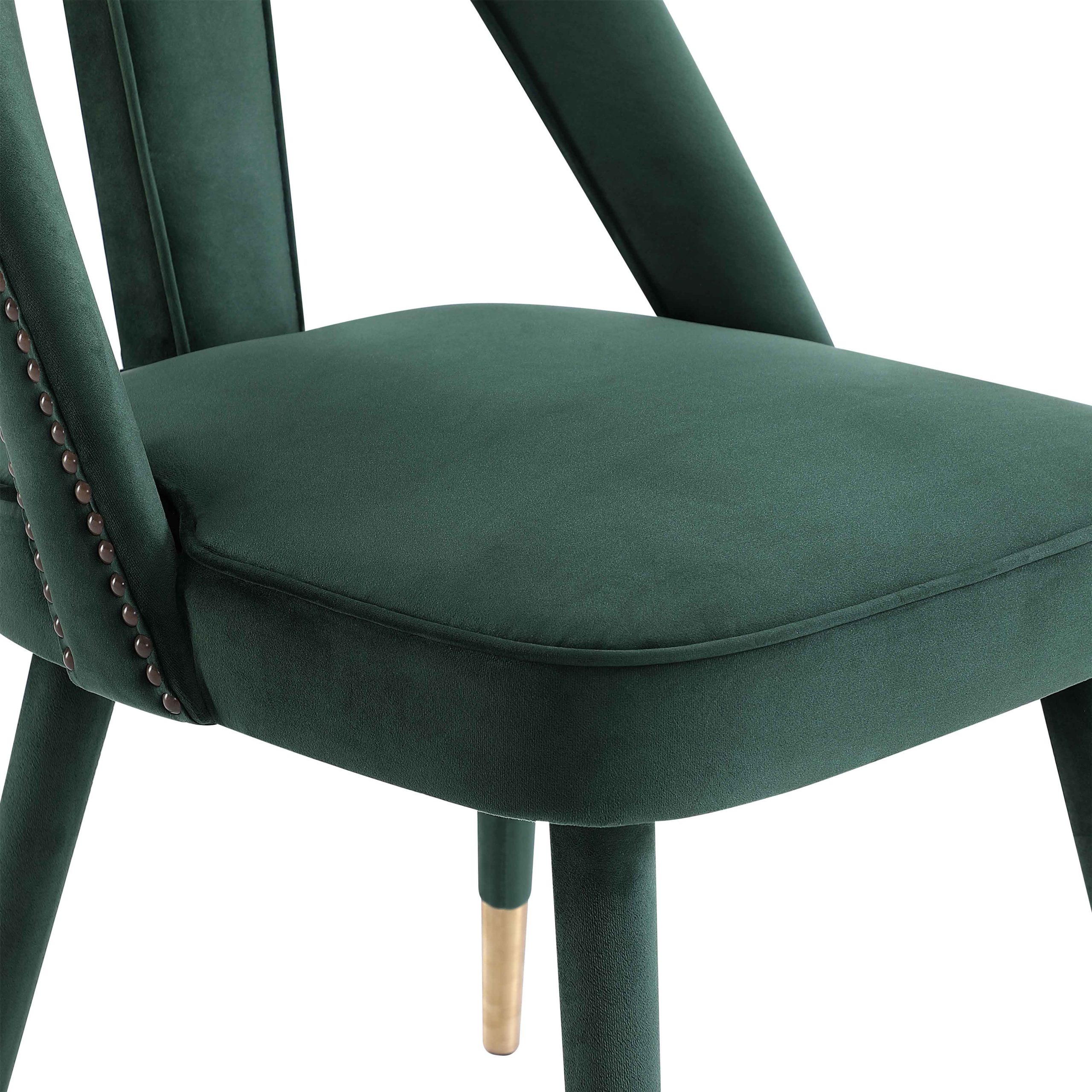 PETRA FOREST GREEN VELVET SIDE CHAIR | Michele Pelafas