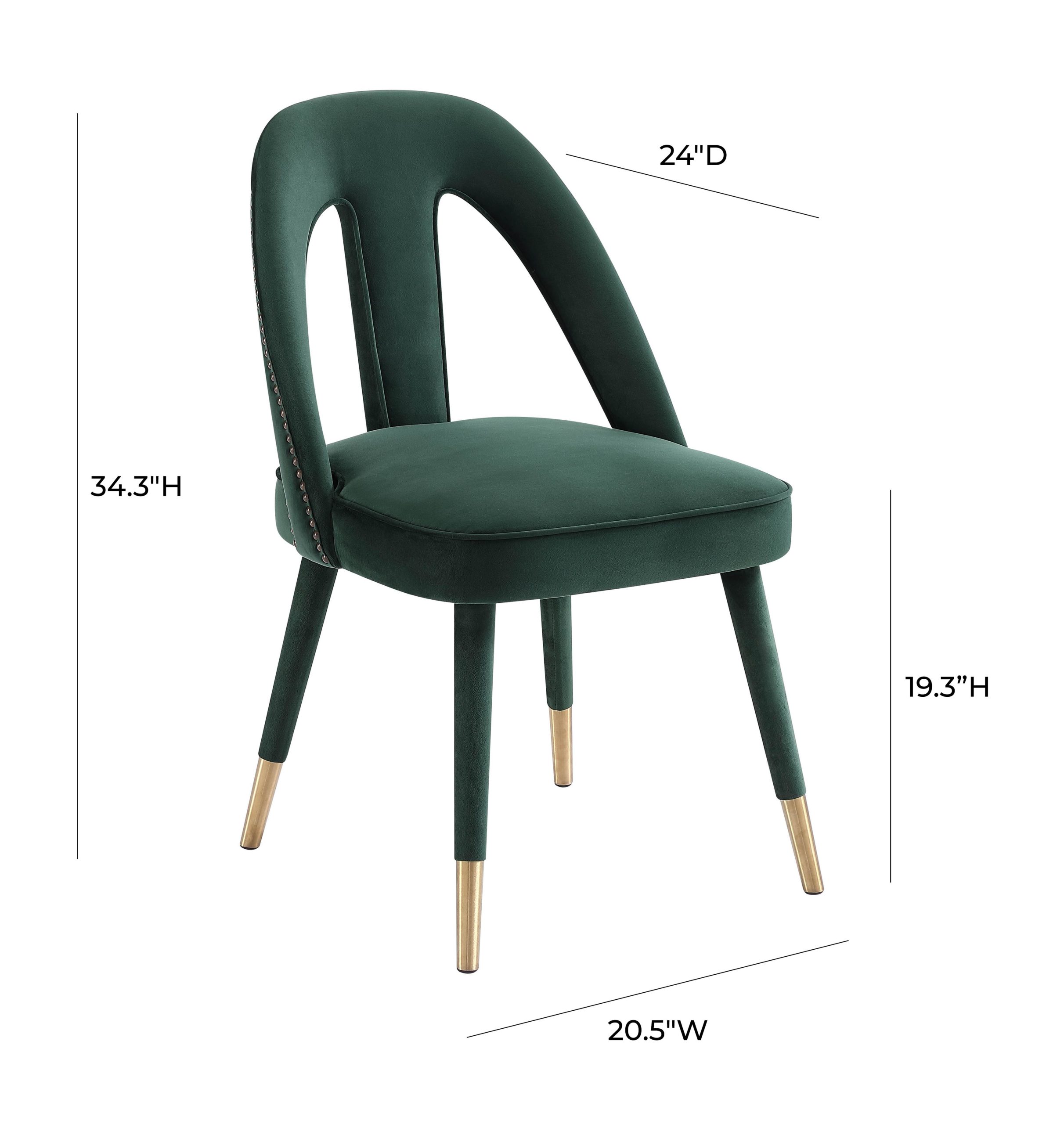 PETRA FOREST GREEN VELVET SIDE CHAIR | Michele Pelafas